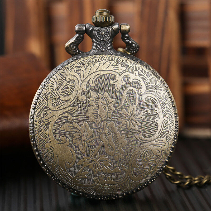 Copper Retro Fire Fighter Fireman Men Quartz Pocket Watches Necklace ...