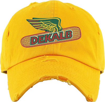 Dekalb Corn Hat Distressed Dad Hat Buckle Cap | eBay