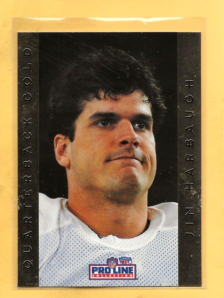 JIM HARBAUGH - 1992 Pro Line Portraits "Quarterback Gold" - #8 - Bears ...