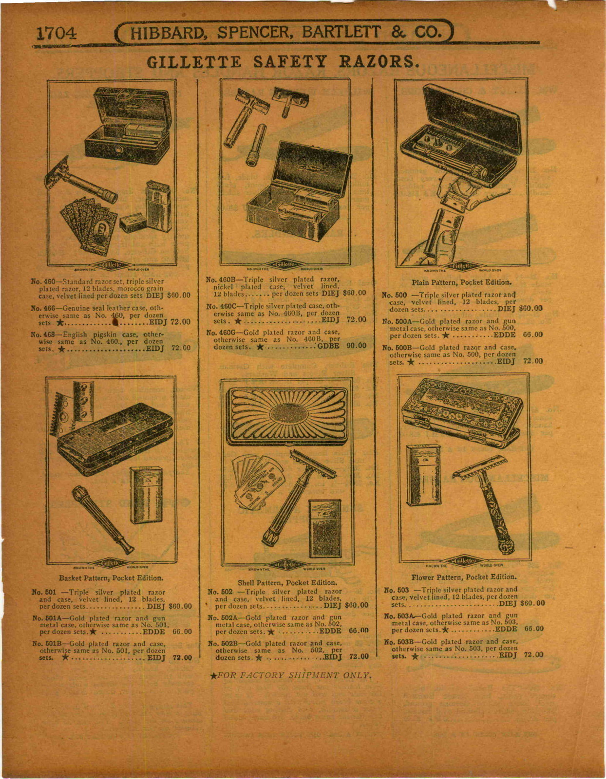 1915 PAPER AD Gillette Safety Razor Elliot Wilhelm Weber's Straight ...