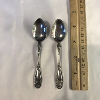 Isabella Grape Silverplate R.C.Co, International 2 Demitasse Spoons 4-1 ...