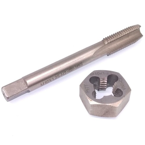 HSS M10 x 1.25mm Tap & M10 x 1.25mm Hexagon Die Metric Thread Right ...