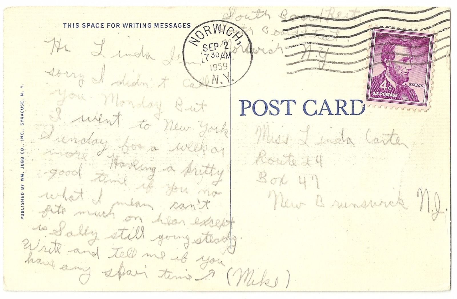 USA Old Postcard View from the Park of Chenango County Court House ...