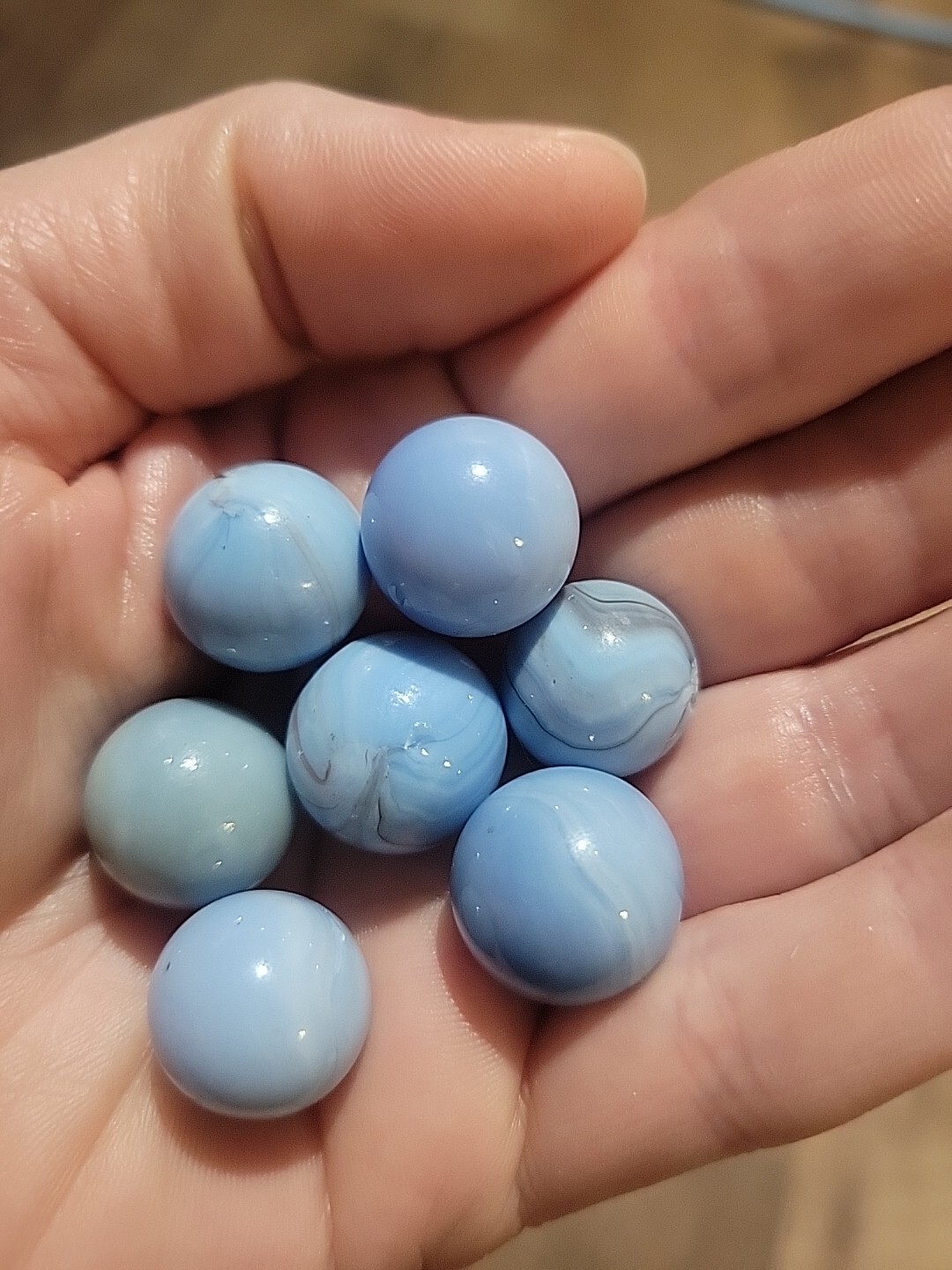 Creamy Light Blue With Brown Swirl Marbles — 1/2" — 7 Total | eBay