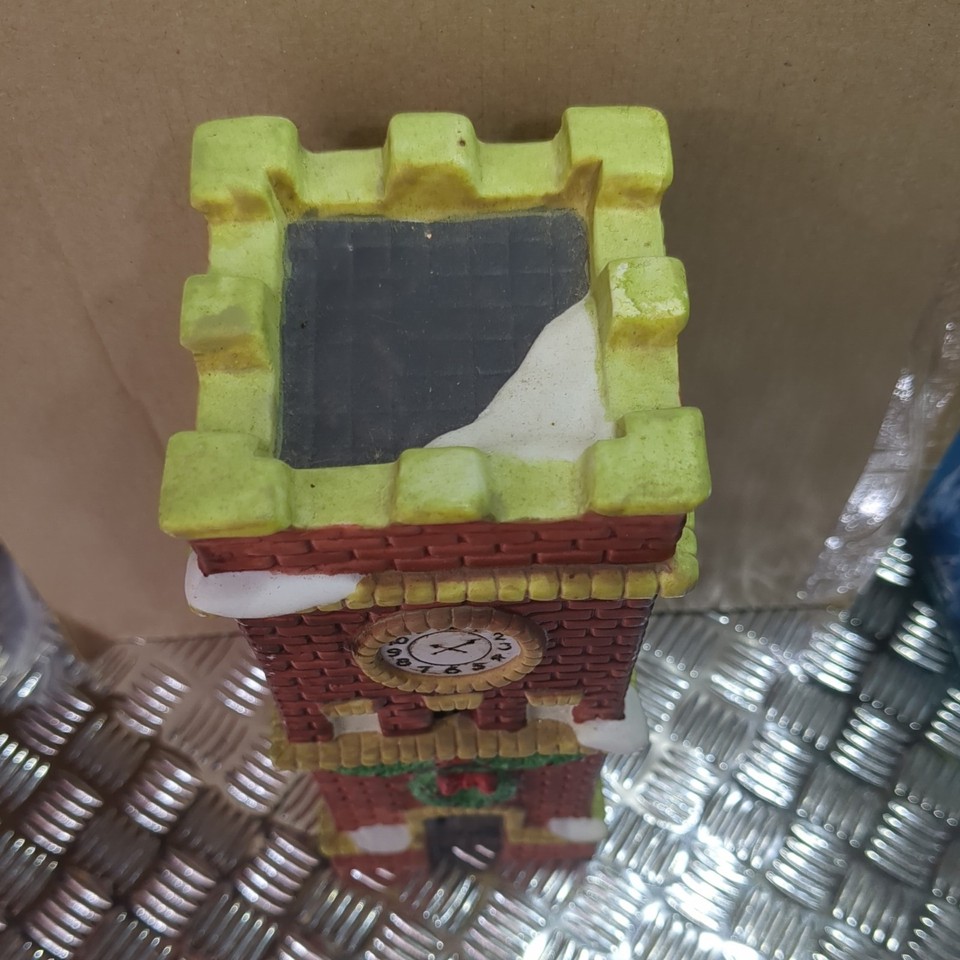 Vtg 1996 Dickens Christmas Collection Towne Series Porcelain Clock Tower | eBay