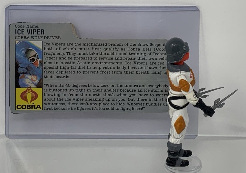 G.I. Joe – Ice Viper (Cobra ) Figure w/ File Card - Hasbro 1987 - Hong ...
