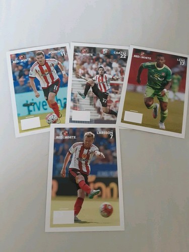 SUNDERLAND - 2016/17 RARE X4 CLUB COLLECTABLE 6x4 DOUBLE SIDED CARDS #1 ...