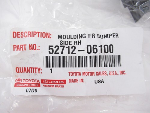 Genuine OEM Toyota 52712-06100 Passenger Front Upper Molding 18-20 ...