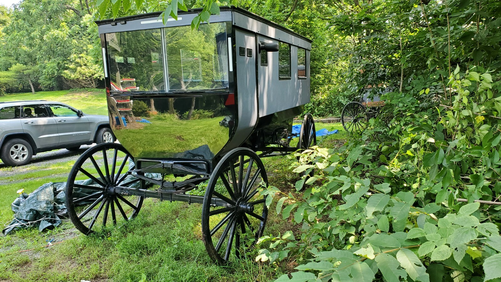 Amish horse drawn wagon buggy. carriage cart market wagon | eBay