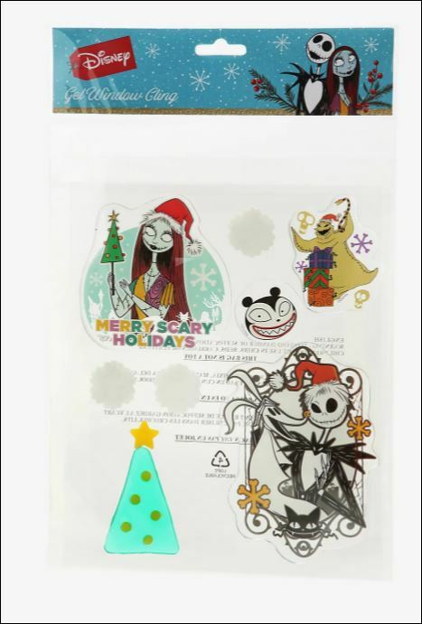 LOT of 2 The Nightmare Before Christmas Holiday Christmas Window Gel ...