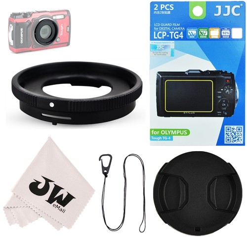 5 in 1 Lens Adapter+Screen Protector+ Lens Cap for Olympus Tough TG7 ...