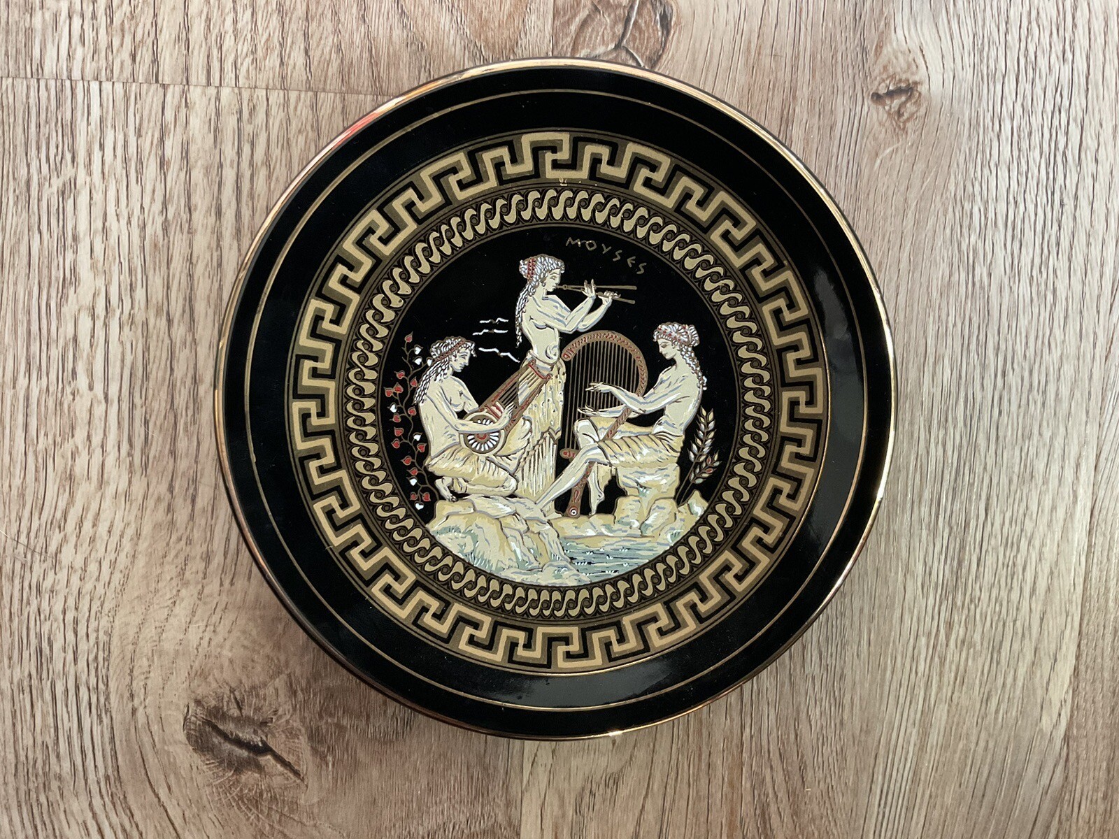 6.5 Inch SKRATIMENOS hand Made Greece 24k Gold Black Plate | eBay