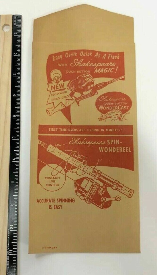 1940's Shakespeare Wonder Rods Wonder Cast Wonder Reel Old Fishing Reel ...