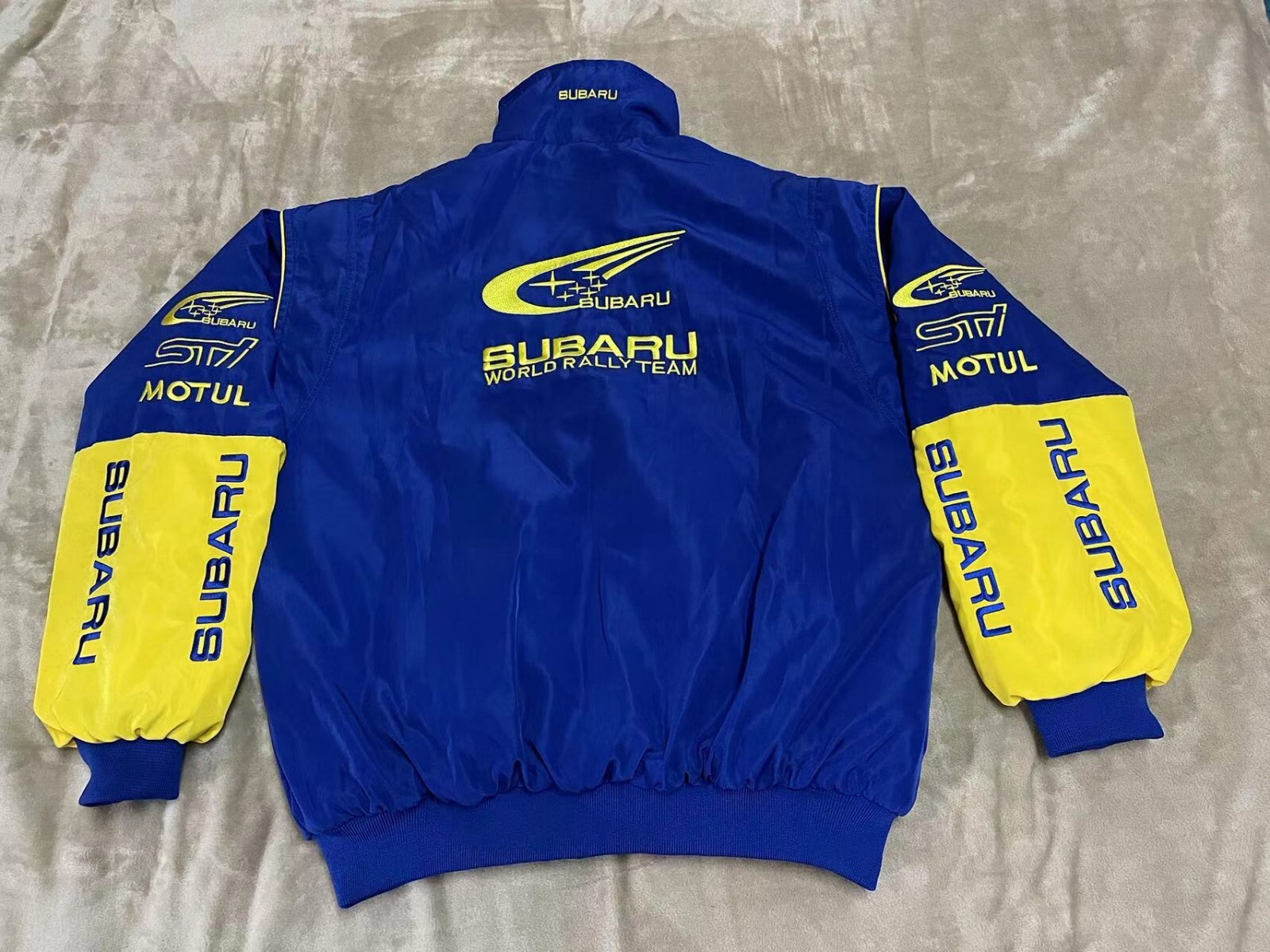 Unisex Adults Subaru F1 Team Racing Embroidery Cotton Padded Zip Jacket ...