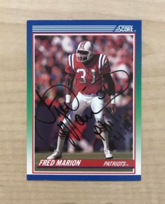 FRED MARION NEW ENGLAND PATRIOTS SIGNED AUTOGRAPHED 1990 SCORE CARD #39 ...