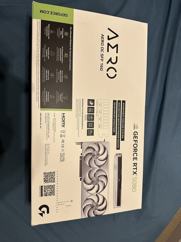 GIGABYTE GeForce RTX 5080 AERO OC 16GB 2730MHz GDDR7 Graphics Card New ...