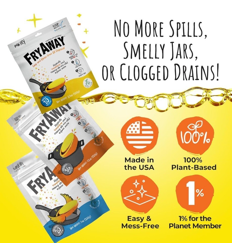 Super Fry "Fry Away" Cooking Oil Solidifier - 7 oz Package for Easy Oil ...