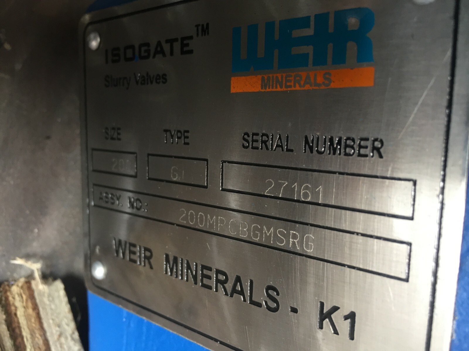 WEIR ISOGATE 200mm 8" Pinch slurry valve Manual Manually Actuated Type ...