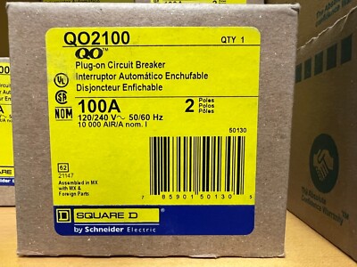 NEW Square D QO2100 100-Amp Plug-In Circuit Breaker 2-pole | eBay