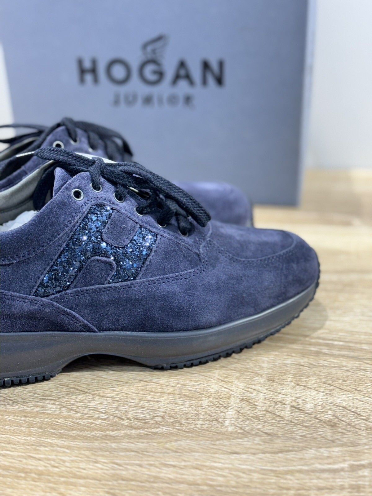 Hogan Junior Interactive Girl Suede Blue Strass Casual Baby Hogan 30 | eBay