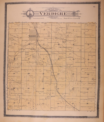 1904 Plat Map ~ VERDIGRE Township, KNOX County, NEBRASKA (15x17)-#16 | eBay