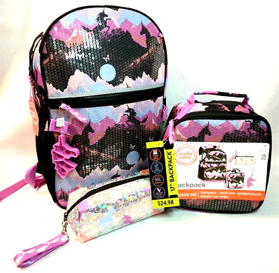 Wonder Nation• Girls• 4Pc.• Magical Meadows• Purple• Unicorn• Backpack ...