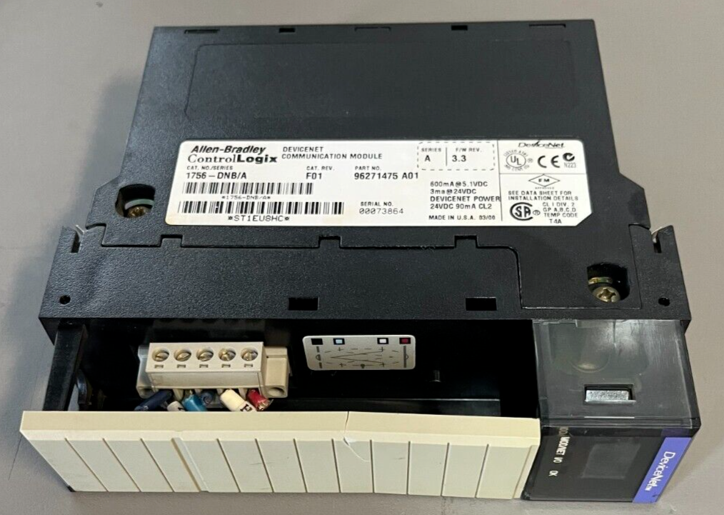 ALLEN BRADLEY CONTROL LOGIX DEVICENET COMMUNICATION MODULE 1756-DNB/A ...