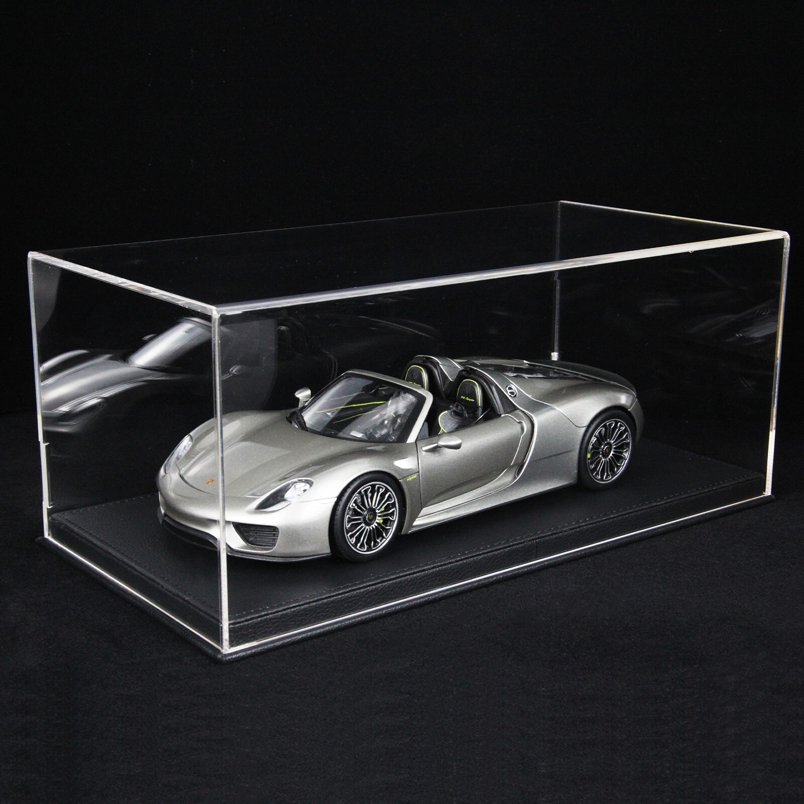 1:18 Acrylic Diecast Model Car Display Case Black Leather Base | eBay