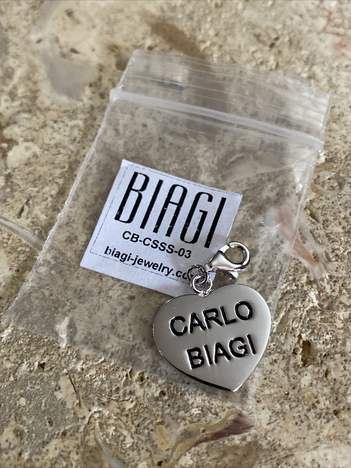 NWT Carlo Biagi Heart Clip On Charm for Bracelet Sterling Silver #2667 ...