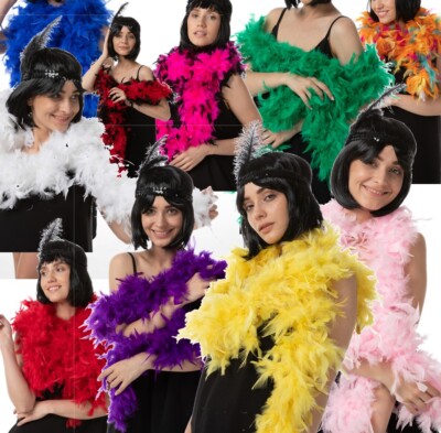 THICK FEATHER BOA 80G 2M FLUFFY CONCERT FANCY DRESS FLUFFY HEN PARTY ...