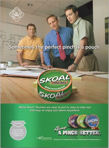 Skoal Wintergreen Pouches 2005 Vintage Print Ad Tobacco Advertisement ...