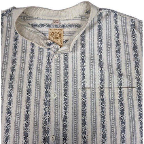 Frontier Reenactment Wah Maker Shirt Mens Large Paisley Band Collar ...