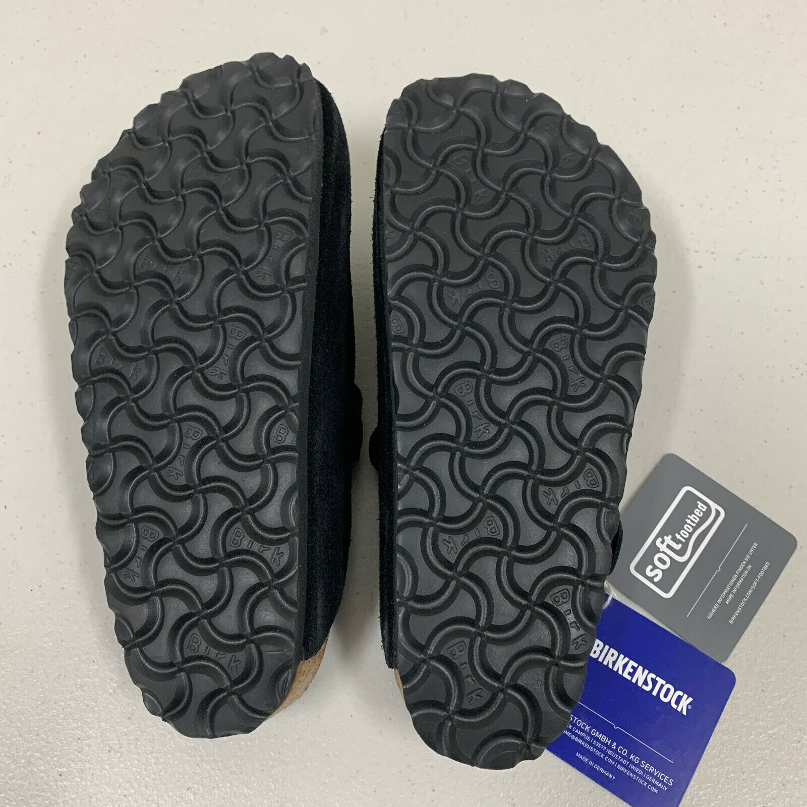 Birkenstock New with Box Boston Black Suede Soft Footbed Regular ...