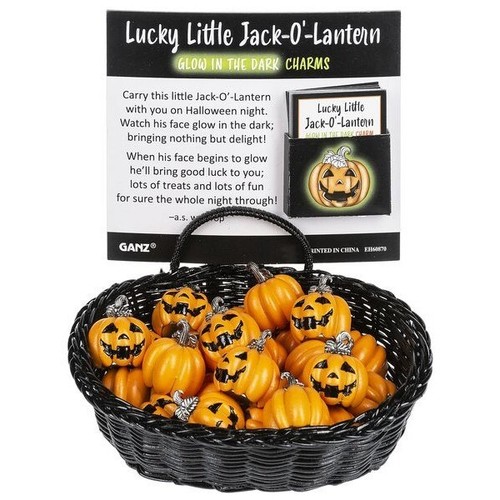 Ganz Halloween Lucky Jack-O'-Lantern Miniature Charm Token with Insert ...