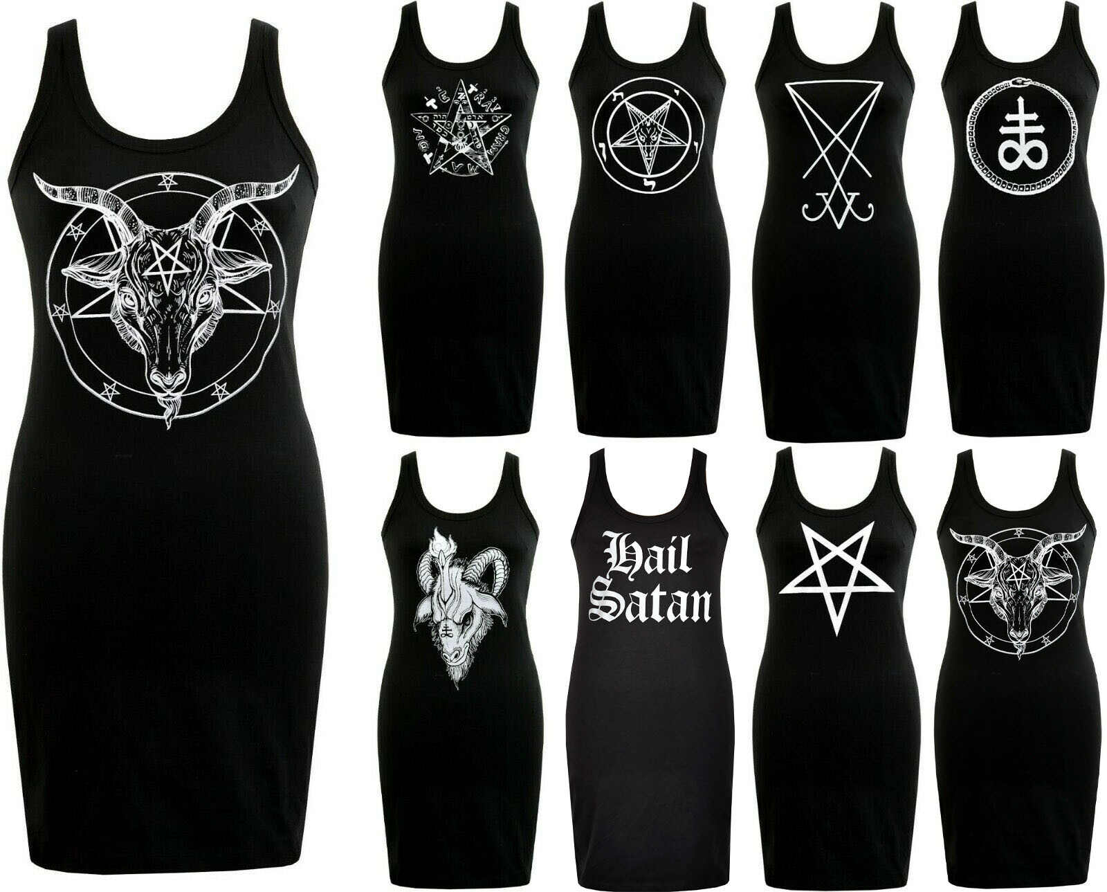 Womens Baphomet Dress Pentagram Church of Satan Lucifer Leviathan ...