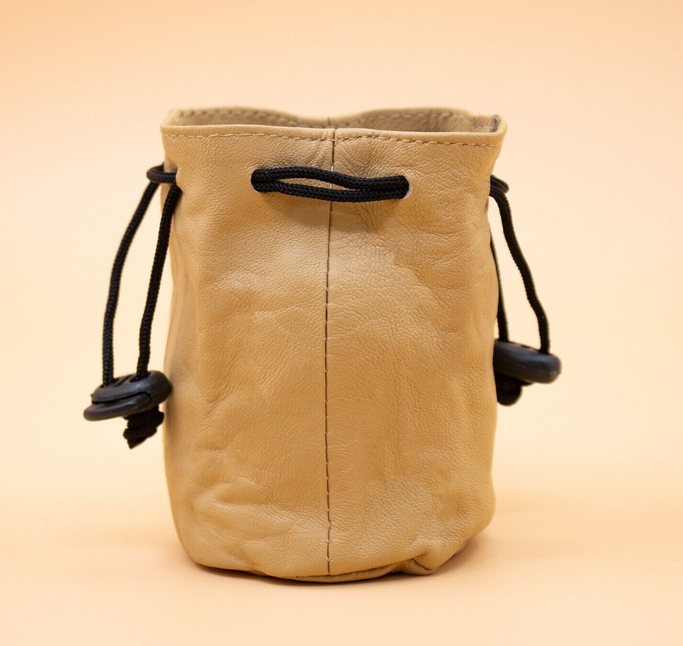 Soft Leather Round Drawstring Pouch Coin Soft Women Wrist Multiple ...