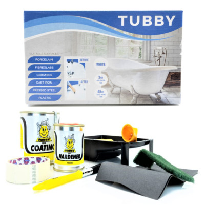 Tubby Bath Resurfacing Repair Kit White Application Tools Included ...