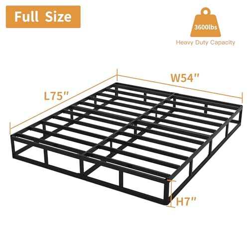 Full Size Box Spring, 7 Inch Full Size Box Spring Only, 3000 lbs Heavy ...