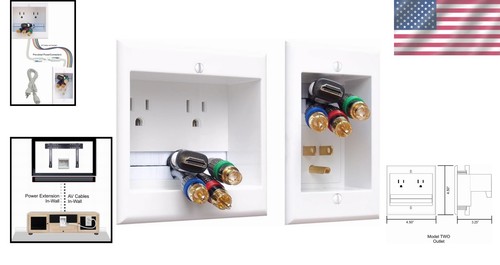 Dual Outlet TV Cord Hider - Recessed In-Wall Cable Management System ...