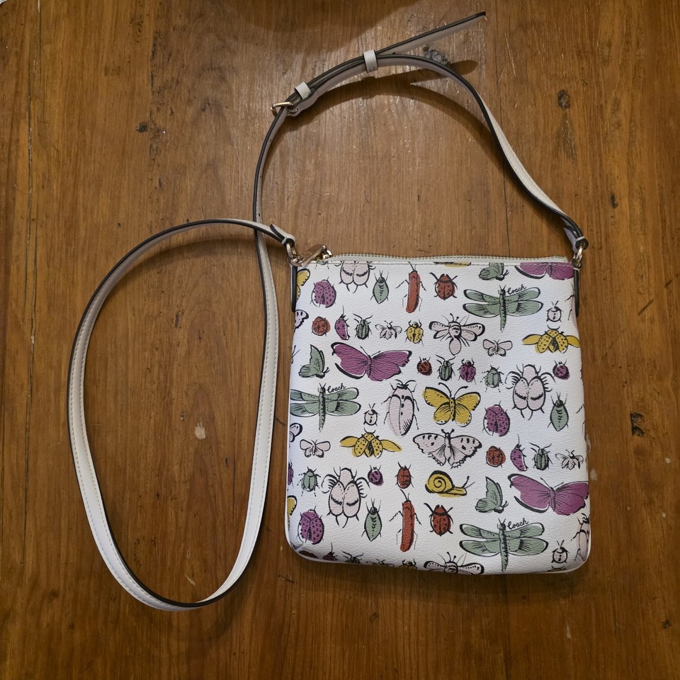 Coach Rowan File Bag With Creature Bug Print, Slim Crossbody Purse *no ...