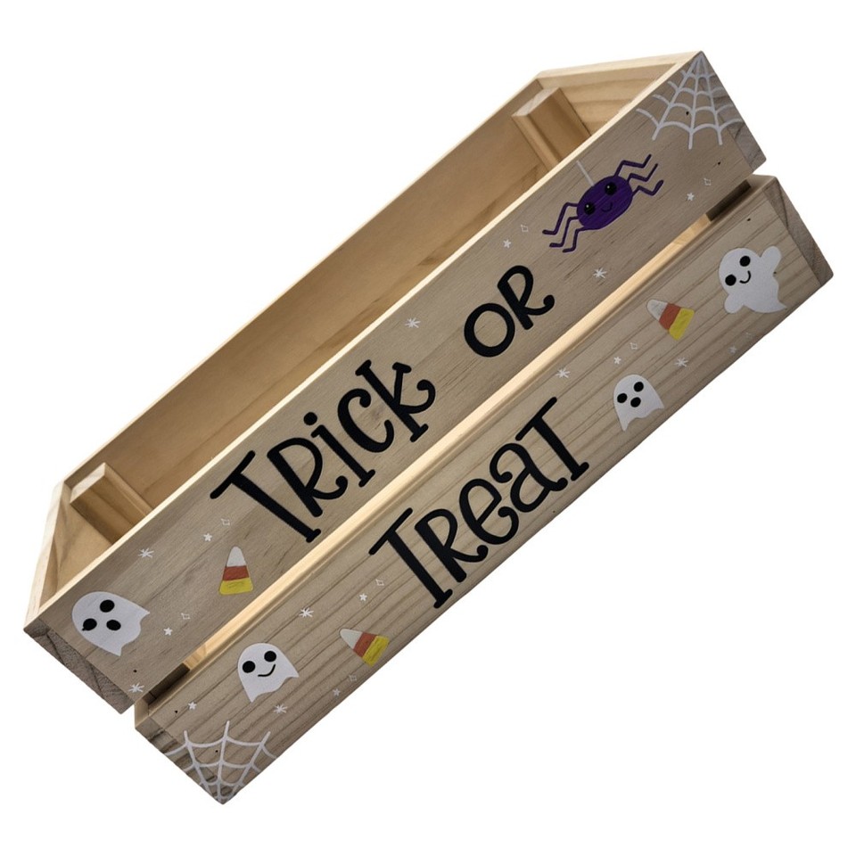 Halloween Party Food Storage Serving Tray Wooden Food Plate Treat Boxes ...