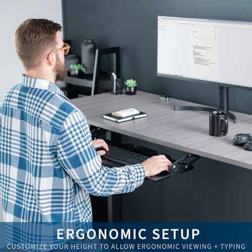 Large Under Desk 27 x 11 inch Computer Keyboard and Mouse Tray with ...
