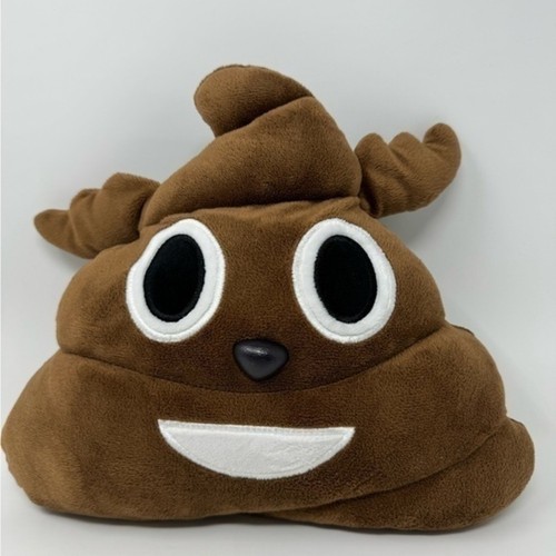 Poop Emoji Plush Pile of Poo 13” x 12” Stuffed Throw Pillow Smiley ...