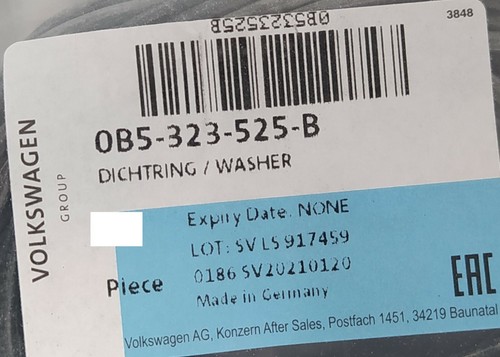 Original Audi SEAT Skoda VW Dichtring ( 0B5323525B ) | eBay.de