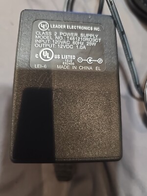 Leader Electronics Inc Power Supply Adapter Output 12VDC 60Hz 25W ...