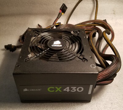 CORSAIR CX430 ~430W~ 20+4 PIN ATX POWER SUPPLY PSU CP-9020046 75-001666 ...