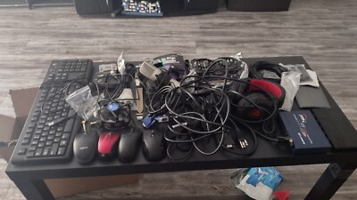 Mix Lot Various Computer Cords Cables Plugs Parts Data RAM MOUSE MICE ...