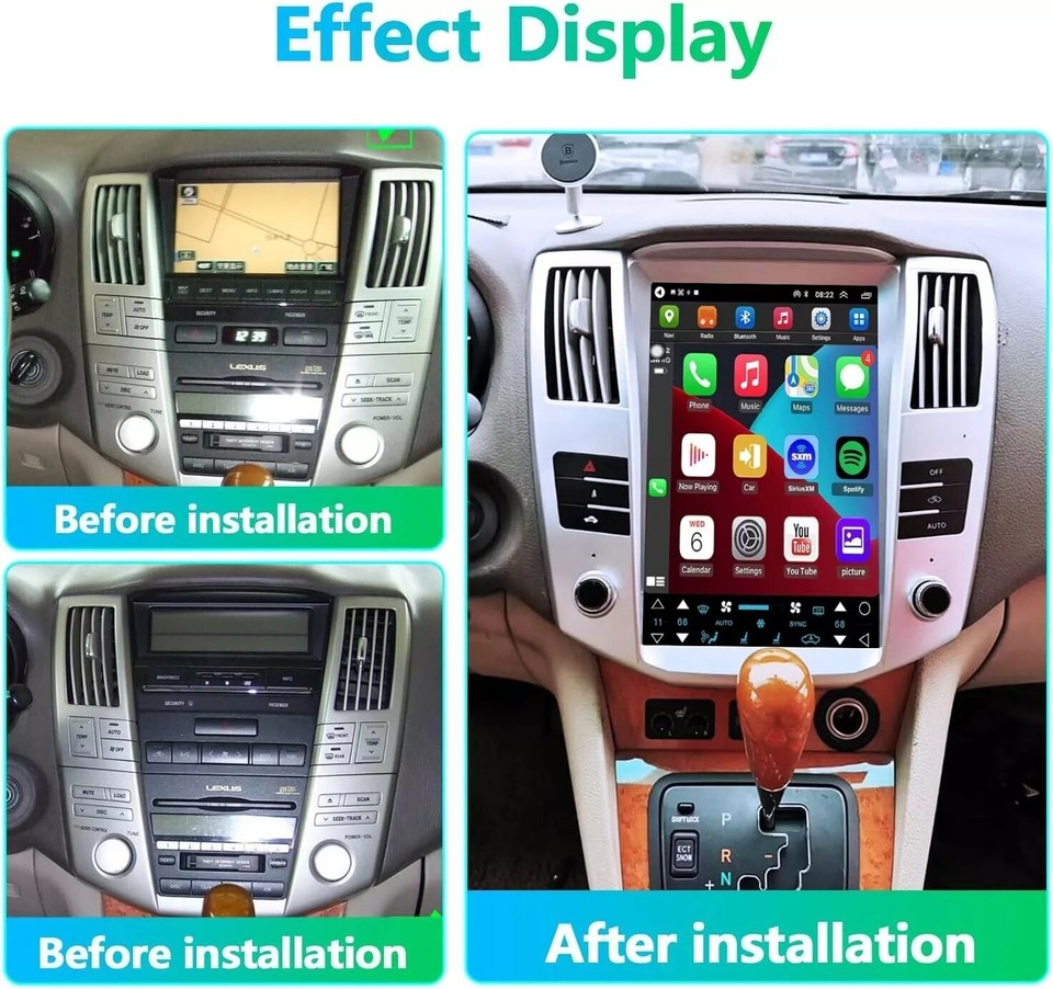 12.8" Car Stereo for Lexus RX330 RX300 RX350 RX400 GPS Apple CarPlay ...