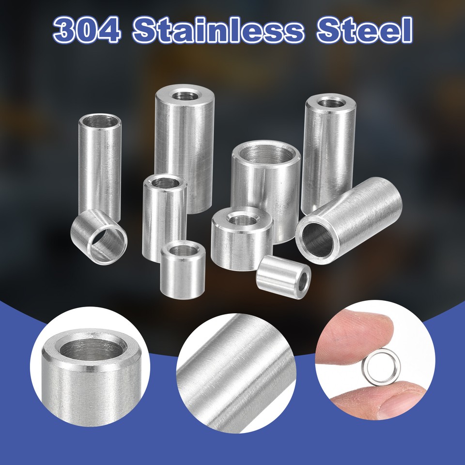 8Pcs Stainless Steel Spacer 10mm OD x 8mm ID x 35mm Length for M3 Screw ...