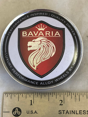 NEW BAVARIA LUXURY Alloy Wheel Rim Hub Cover Center Cap Black Red Logo ...